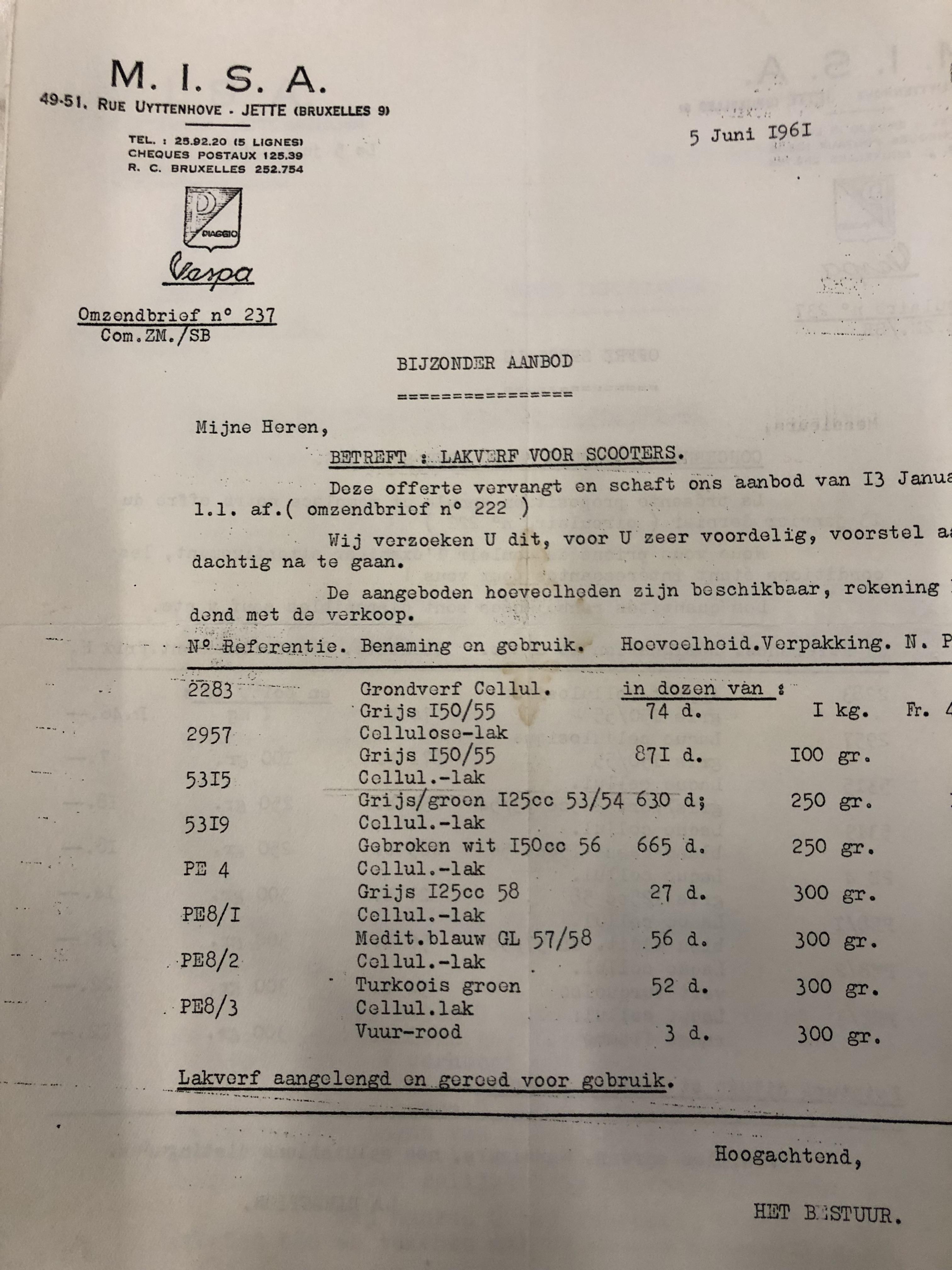 Misa lak code - Algemeen - Vespaforum.be